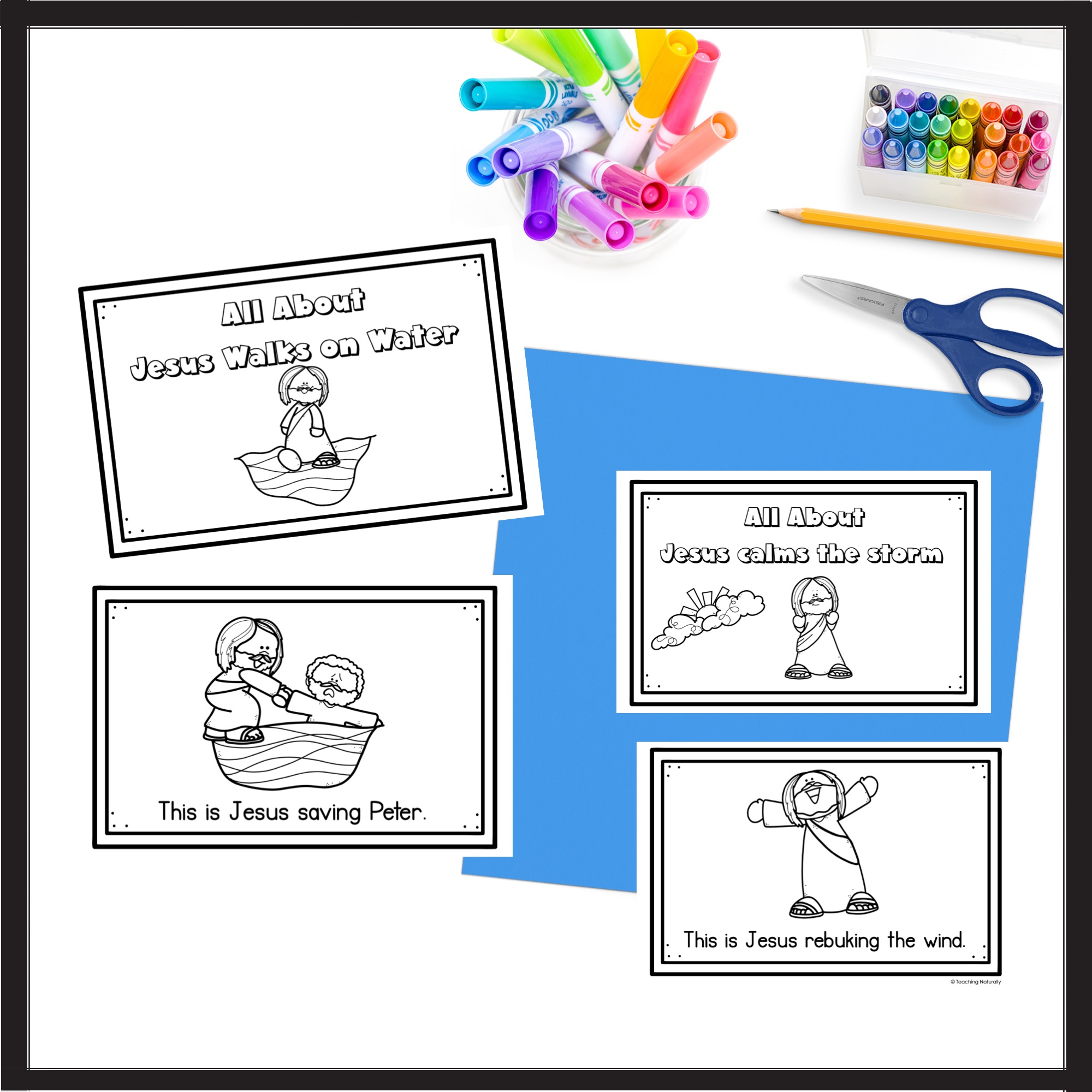 Jesus calms the storm Jesus walks on water preschool bible lesson and ...