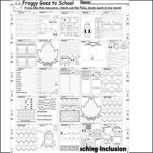 Froggy Goes to School Reading Comprehension Test & Sequencing Back to ...