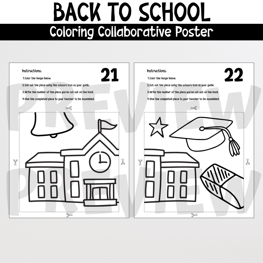 Welcome back to school collaborative poster, coloring pages, Back to ...