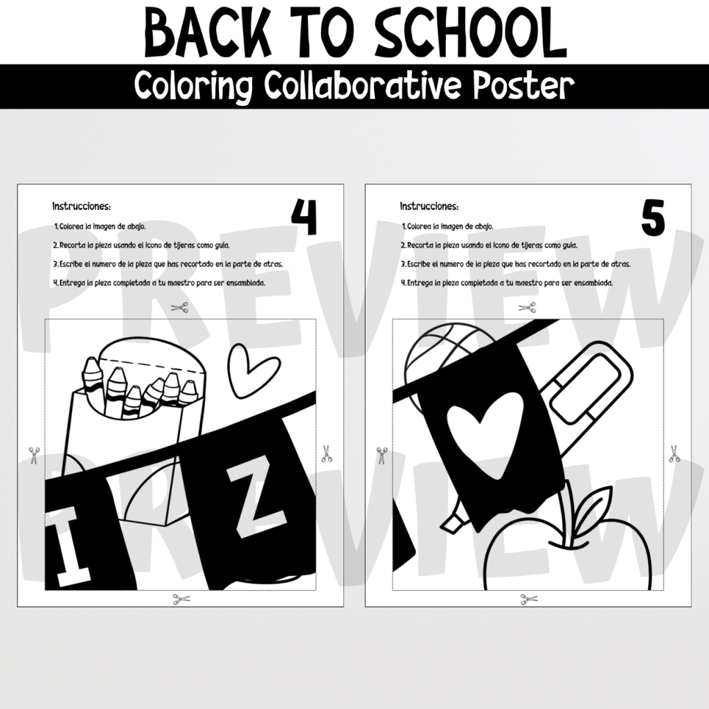 Spanish back to school collaborative poster, Regreso a la escuela ...