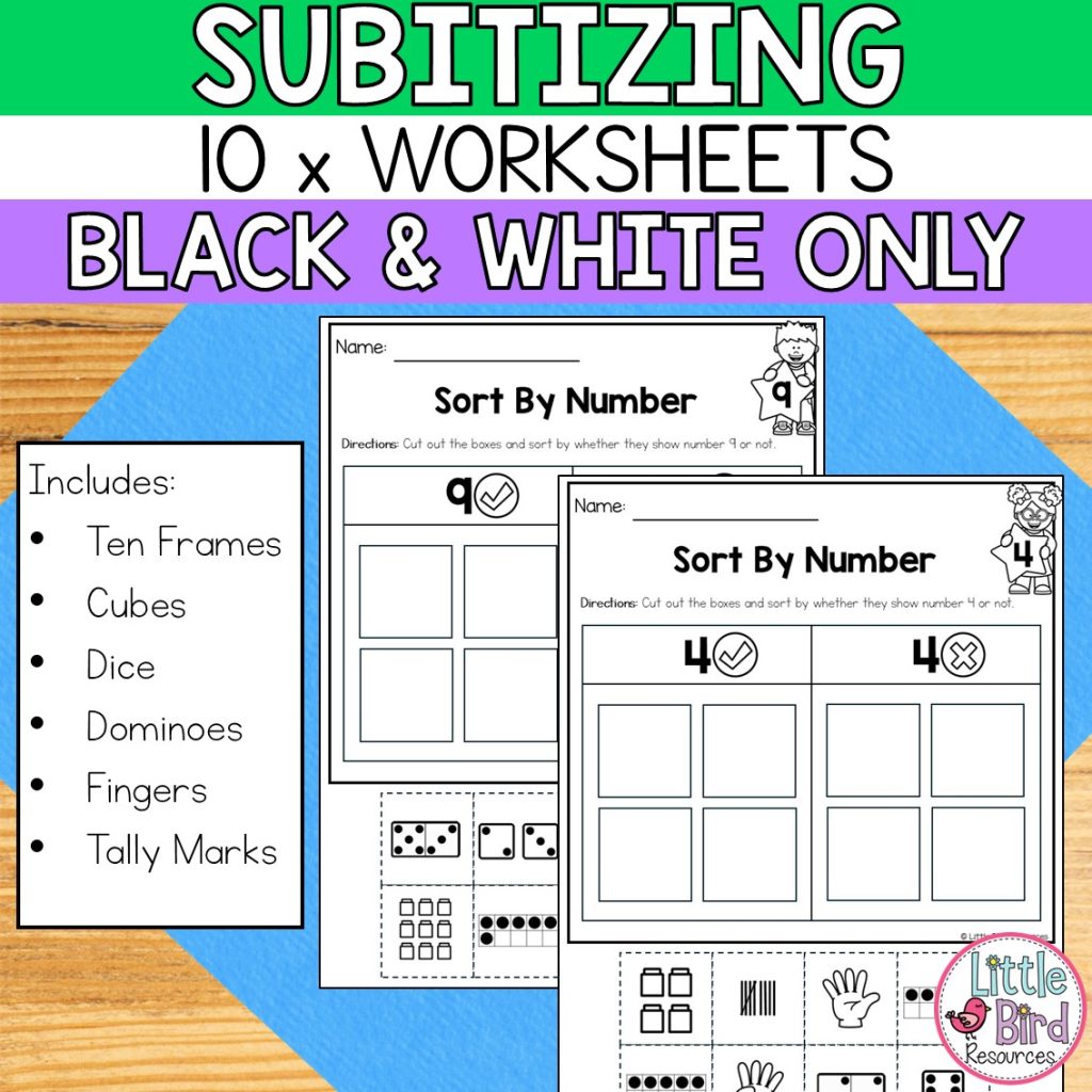 Subitizing Numbers 1 to 10 Cut & Paste Worksheets Number Sense Math ...