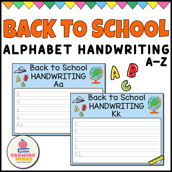 Back to School Alphabet Handwriting Practice a-Z- August Activities ...