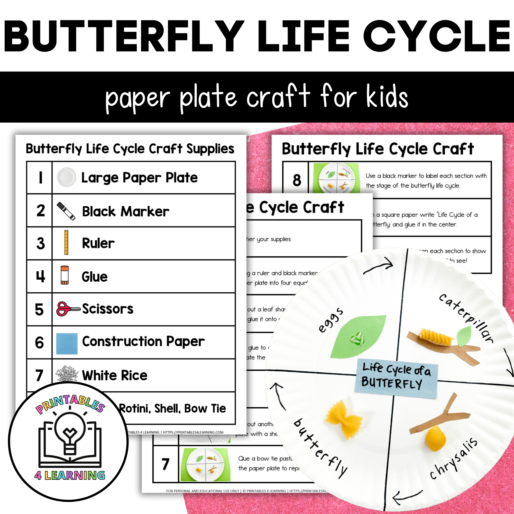 Turtle Paper Plate Craft with Visual Directions | Made By Teachers