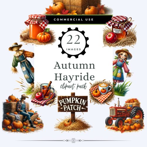 Autumn Clipart, Fall Harvest, Hayride, Pumpkin Patch, Apple Festival ...