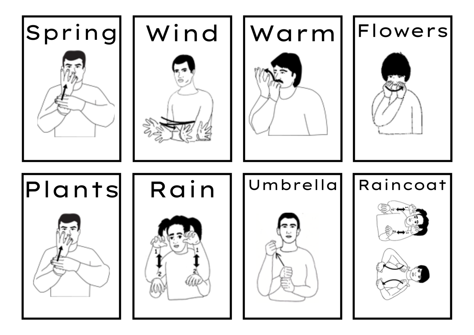 ASL Spring Season & Holidays Flashcards B/W & Color Boarders - Made By ...