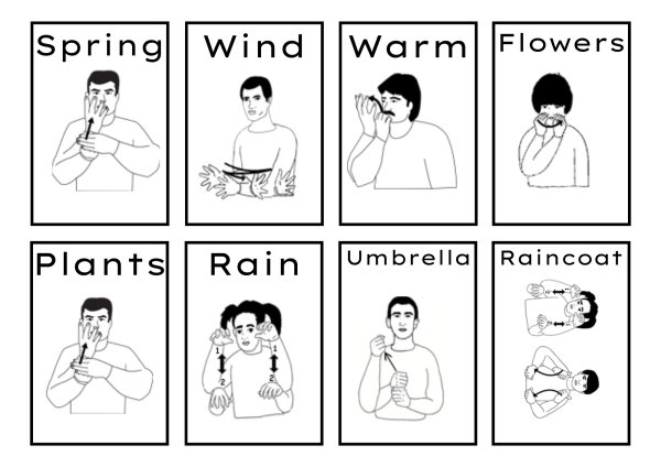 ASL Spring Season & Holidays Flashcards B/W & Color Boarders - Made By ...