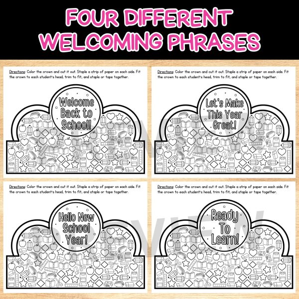 Back to School Paper Crown Crafts | Printable First Day Of School ...