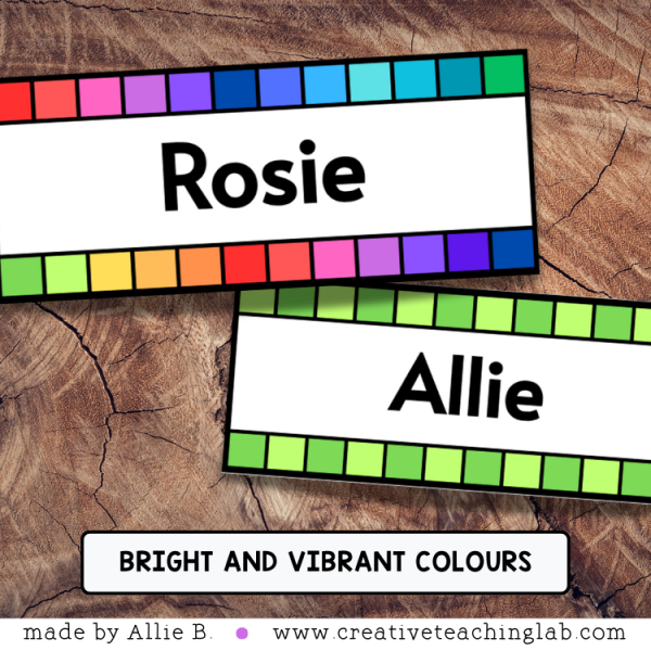 Editable Rainbow Student Desk Name Tags Labels Template | Made By Teachers