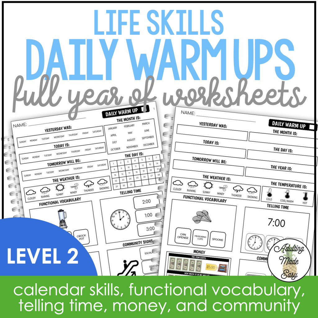 Life Skills Daily Warm Up Worksheets Level 2 - Made By Teachers