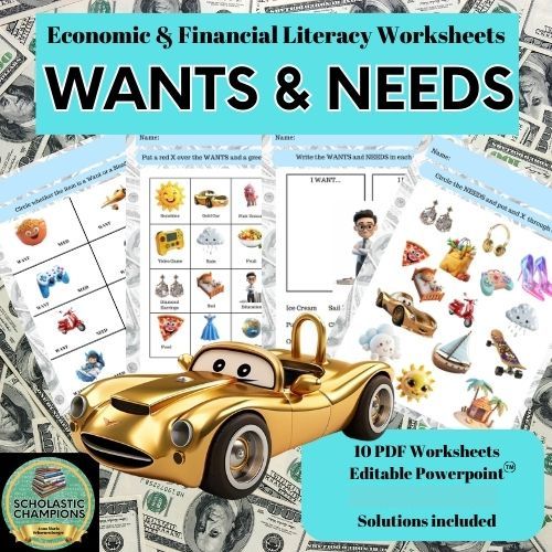 GOODS AND SERVICES-Economic Finanancial Literacy Worksheets 1st-2nd ...