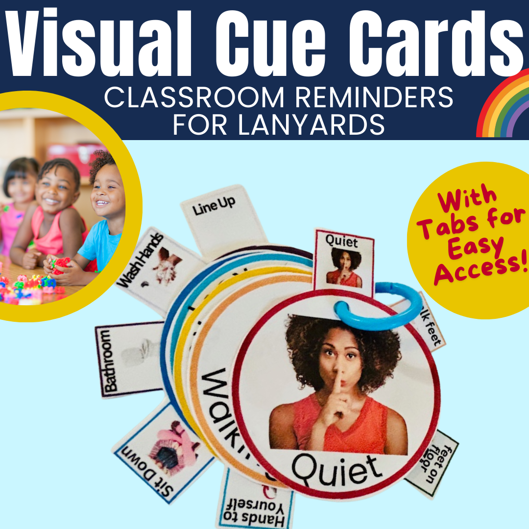 Editable Autism Lanyard Cards – Visual Cues for Behavior & Directions ...