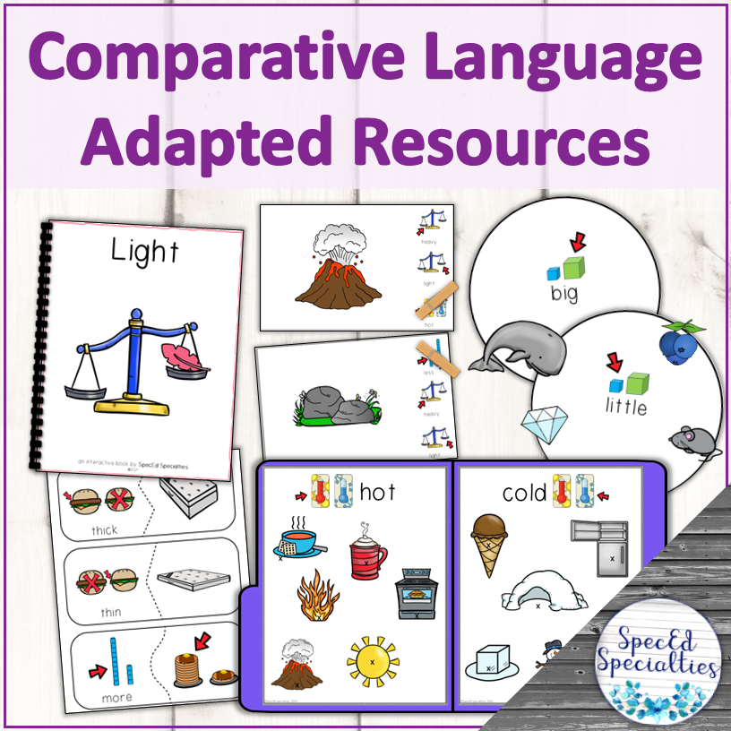 Comparative Language Adapted Books File Folders and Clip Cards Adapted ...