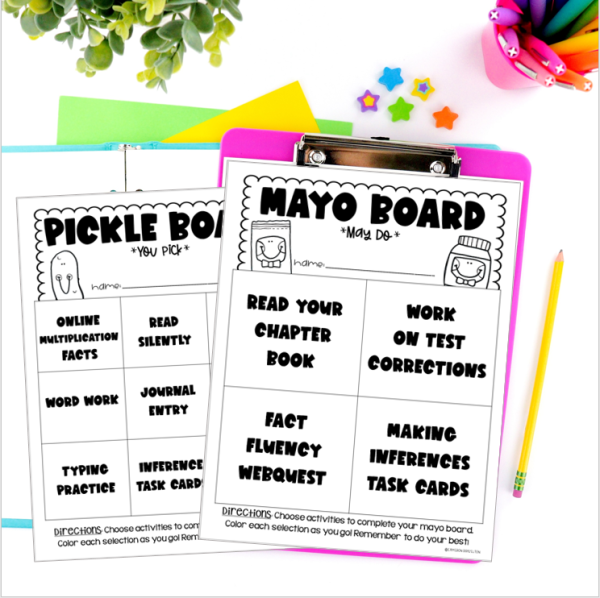 Ketchup Mustard Pickle Mayo Editable Choice Boards for Differentiation ...