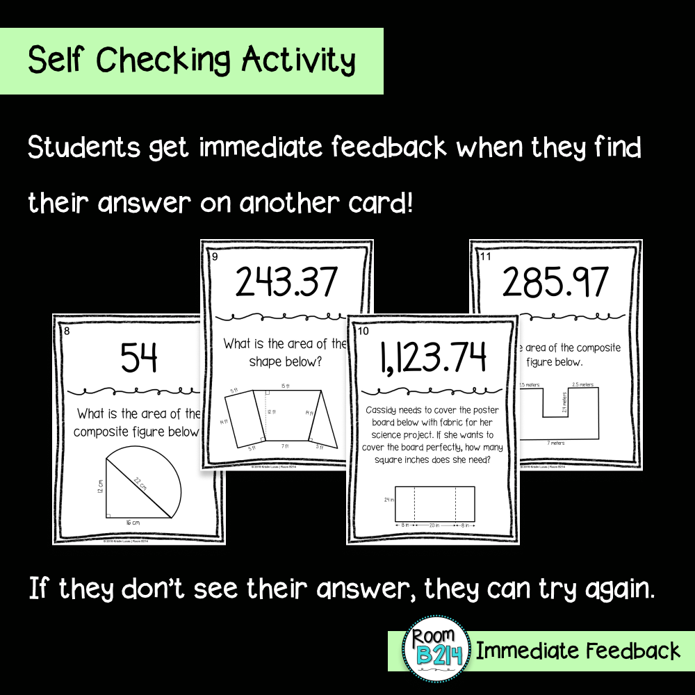 Area of Composite Figures Scavenger Hunt TEKS 7.9C | Made By Teachers