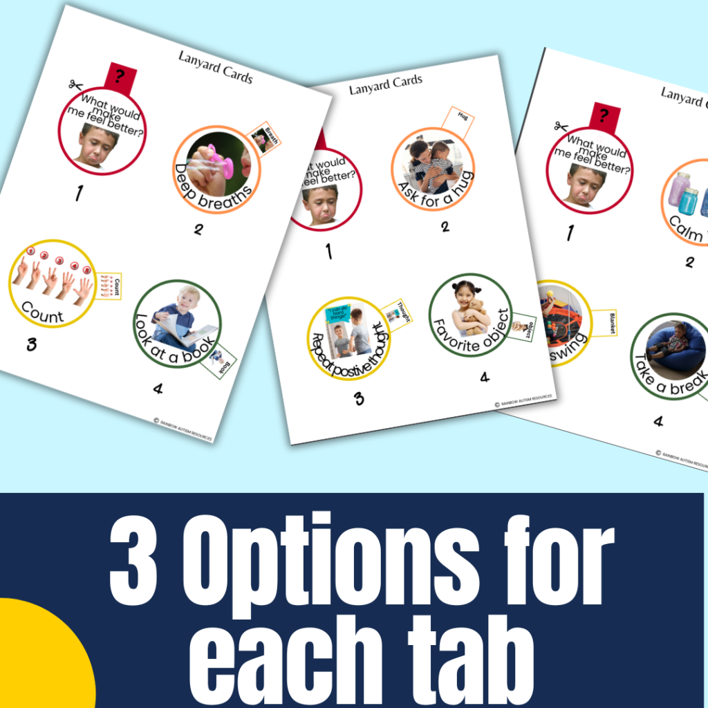 Autism Visual Support Lanyard Cards or Visual Behavior Support Cue ...