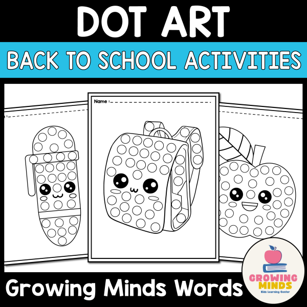 Back to School dot Art Printable - Dot Q-tip Painting Activities | Made ...