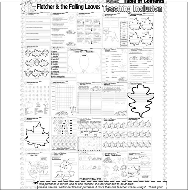 Fletcher and the Falling Leaves Fall Read Aloud Book Companion Reading ...