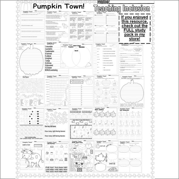 Pumpkin Town! Fall Reading Comprehension Quiz & Story Sequencing | Made ...