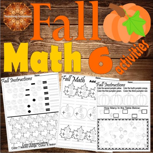 Fall Math Worksheets NO PREP Addition Subtraction Multiplication ...