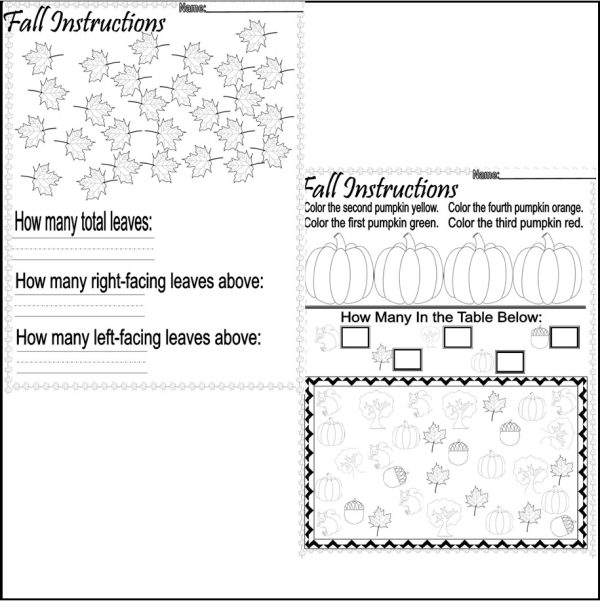 Fall Math Worksheets NO PREP Addition Subtraction Multiplication ...