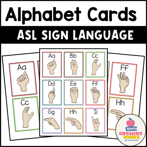ASL Sign Language alphabet bundle -Alphabet Chart, Posters, Flashcards ...