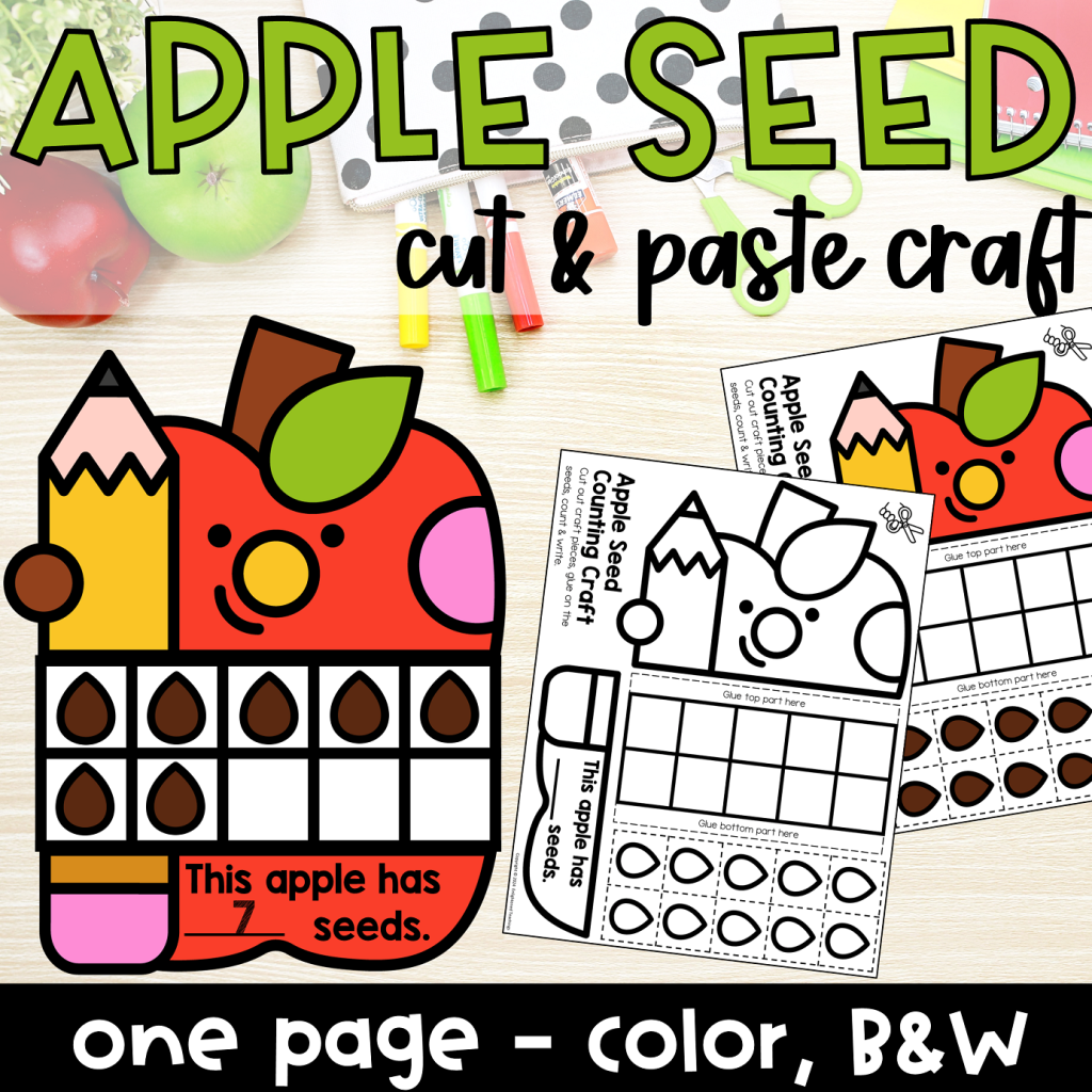 Apples Seed Counting Worksheet Apple Ten Frames Apple Counting Craft ...