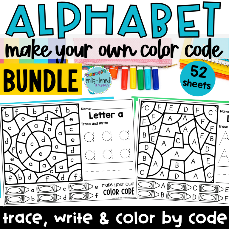 Alphabet Color by Code BUNDLE Uppercase & Lowercase Letters - Made By ...