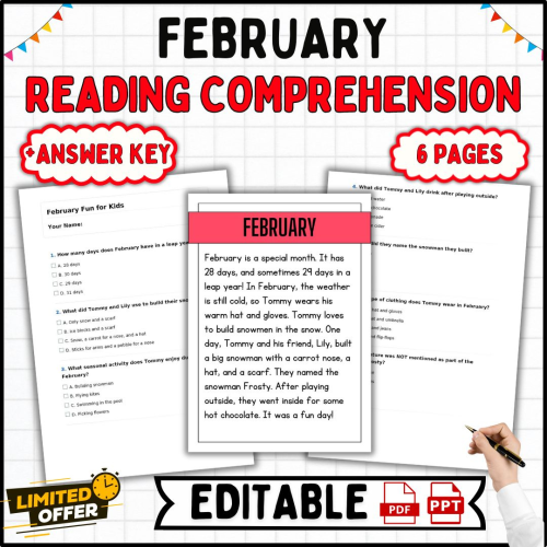 February Reading Comprehension | Winter Reading Passages | Prek To 5th ...