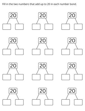 printable number bonds to 20 practical activities - number bonds to 20 ...