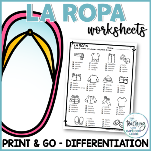 La ropa - Clothing Vocabulary Worksheets in Spanish - Made By Teachers