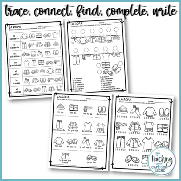 La ropa - Clothing Vocabulary Worksheets in Spanish - Made By Teachers