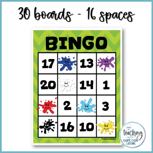 Bingo de colores y números - Color and Number Bingo Game in Spanish ...
