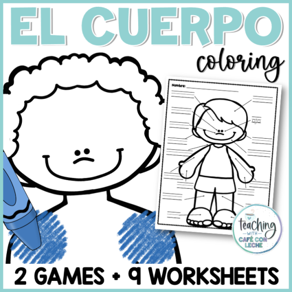 Colorea/Escribe las partes del cuerpo - Body Parts Coloring Game in ...