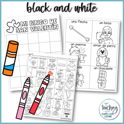 Valentine's Bingo in Spanish - Cut & Paste Printable Valentine Bingo ...