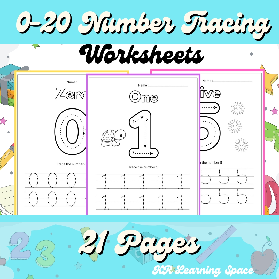 1-10 Number Tracing, Preschool Worksheet Printable, Handwriting ...