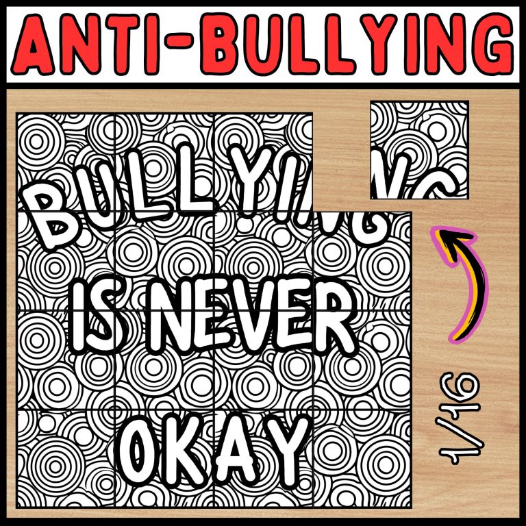 Bullying Prevention Month Collaborative Coloring Poster1 | Anti ...