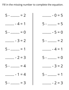 printable ways to make 5 kindergarten worksheets - making 5 math ...