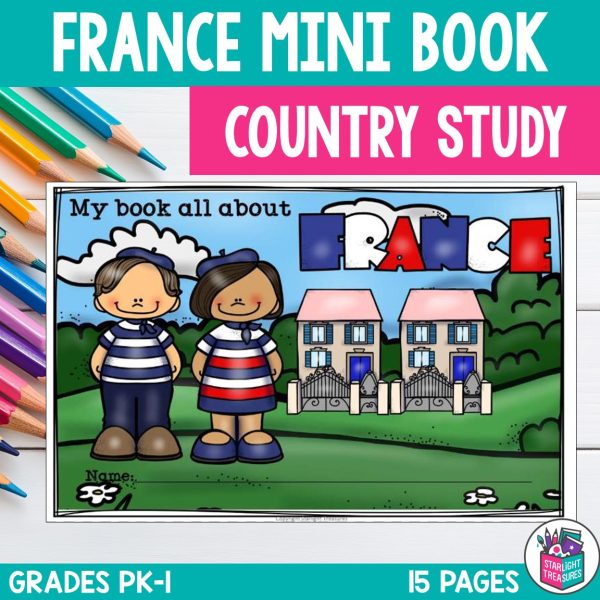 France Mini Book for Early Readers - A Country Study - Made By Teachers