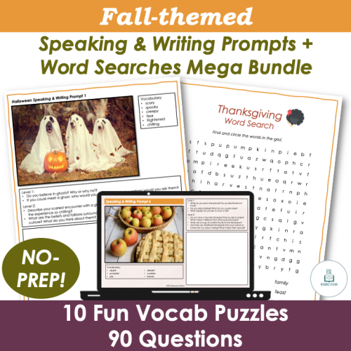 Speaking & Writing Prompts + Word Searches - ESL Fall Activities Mega ...