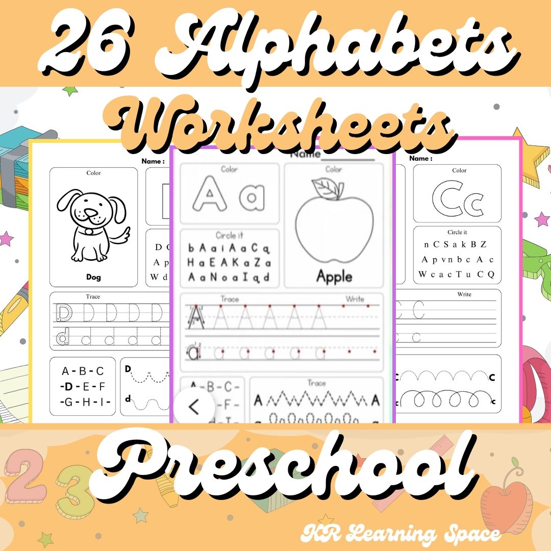 26 Alphabet Worksheets, Upper & Lowercase, Kindergarten,Preschool ...
