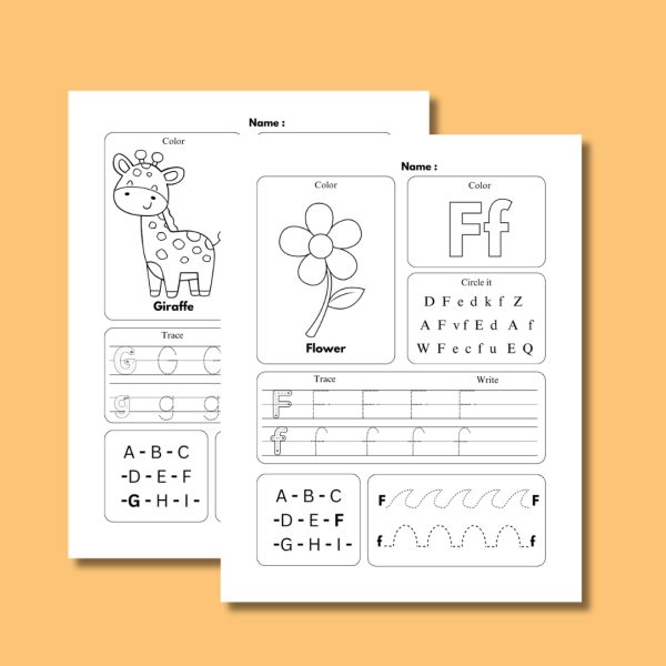 26 Alphabet Worksheets, Preschool, kindergarten, Learning Activity ...