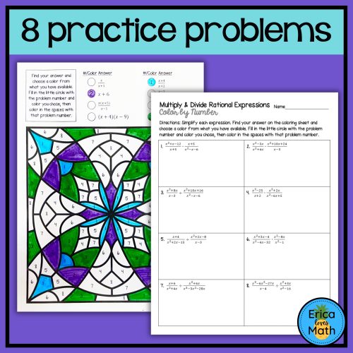 Multiplying & Dividing Rational Expressions Color by Number Activity ...