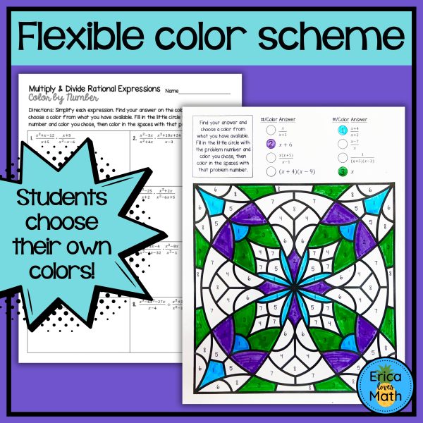 Multiplying & Dividing Rational Expressions Color by Number Activity ...