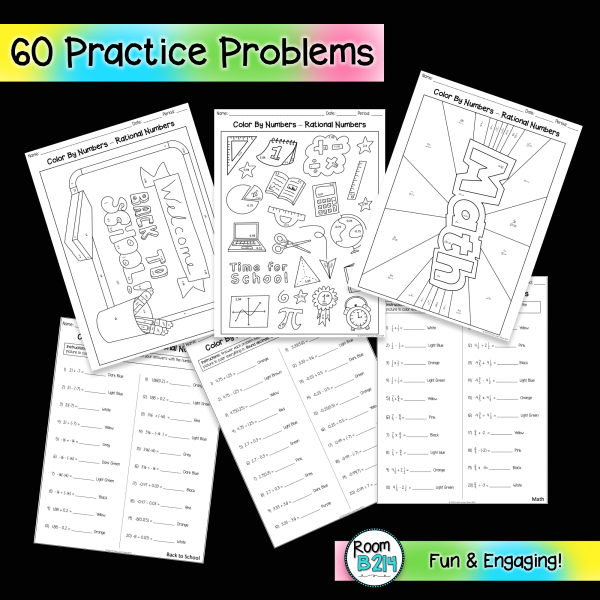 Rational Number Back to School Color By Number TEKS 7.3A | Made By Teachers