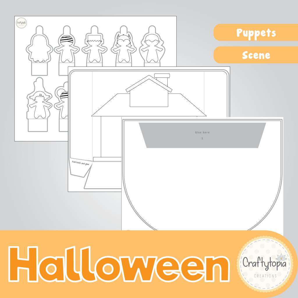 Halloween Haunted House Scene and Puppets | Made By Teachers