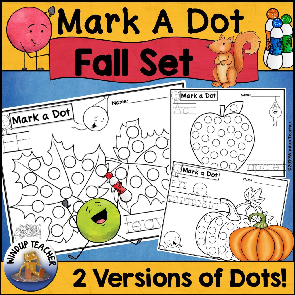 Fall Bingo Dot Dauber Worksheets - Do-A-Dot Marker Printable Activity ...
