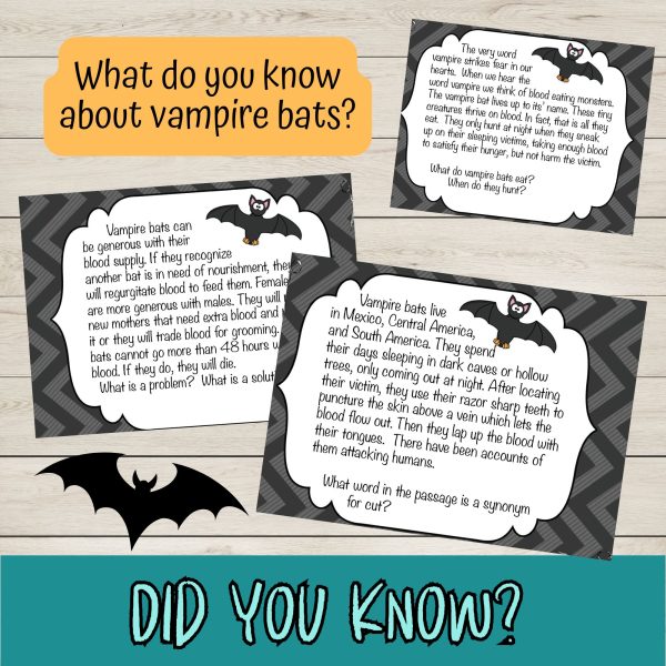 Halloween Folklore Nonfiction Reading Comprehension Task Cards | Made ...