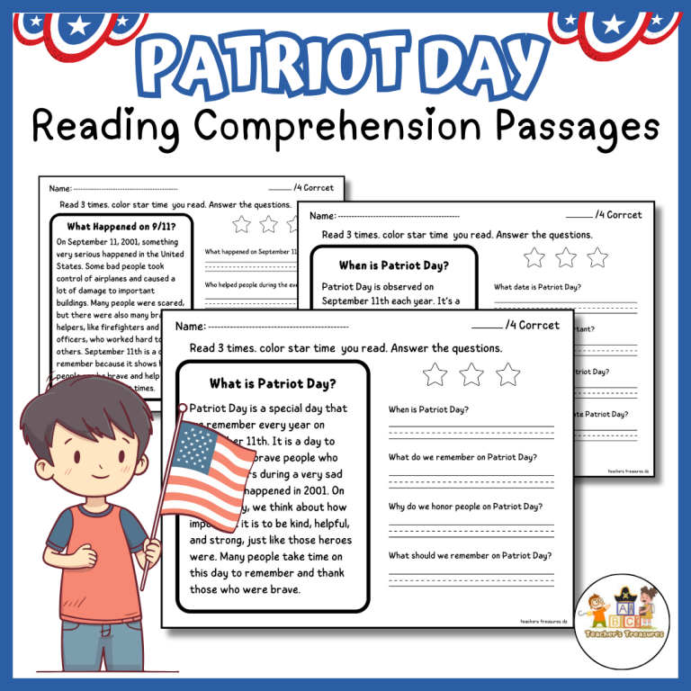 september 11th Reading Comprehension Passages and Questions K-2, 9 11 ...