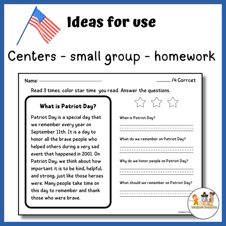 september 11th Reading Comprehension Passages and Questions K-2, 9 11 ...