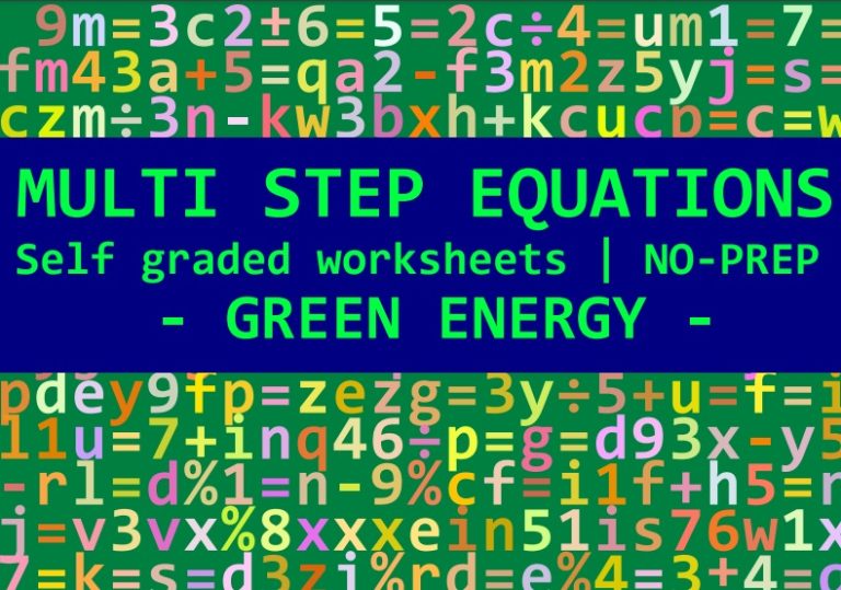MULTI STEP EQUATIONS - GREEN ENERGY | Made By Teachers